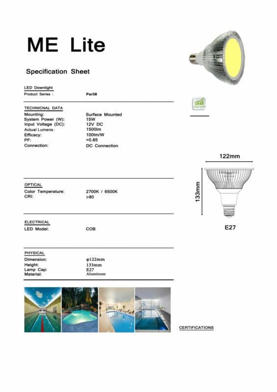Par38 泳池燈膽 - MeLite